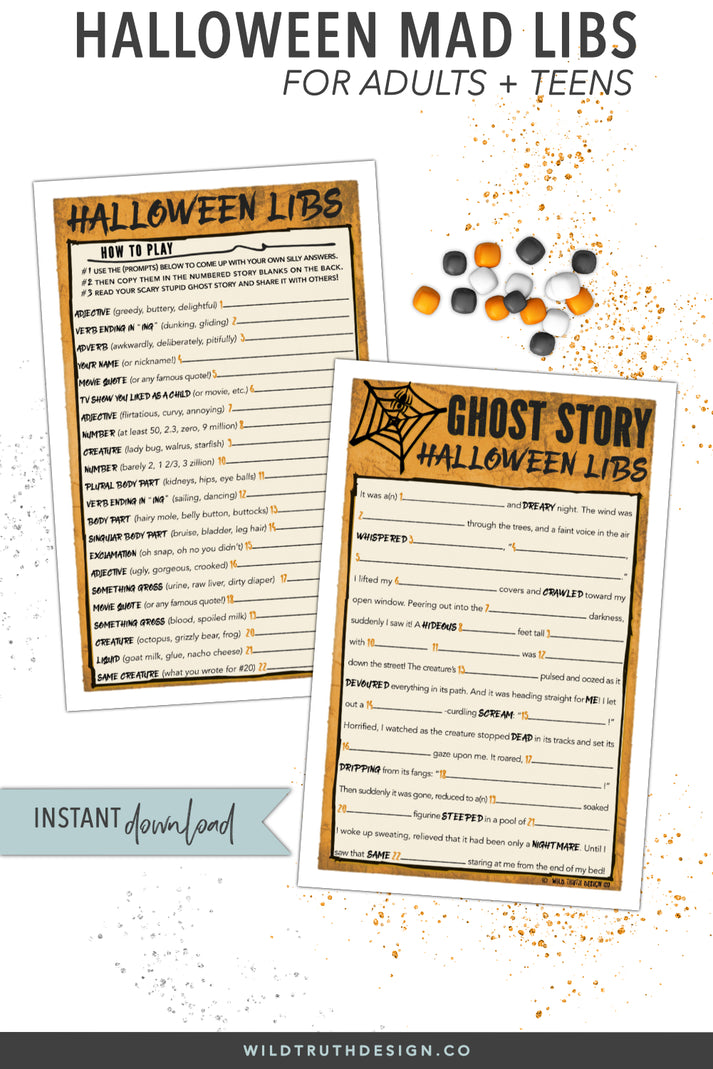👻 Funny Halloween Mad Libs For Adults & Teens - Haunted House, Ghost ...