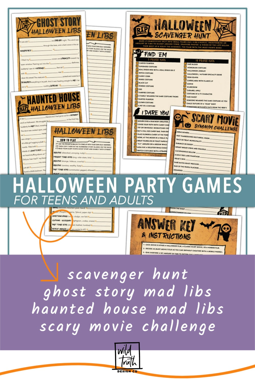 Halloween Games Bundle 👻 Mad Libs, Scavenger Hunt, Scary Movie ...