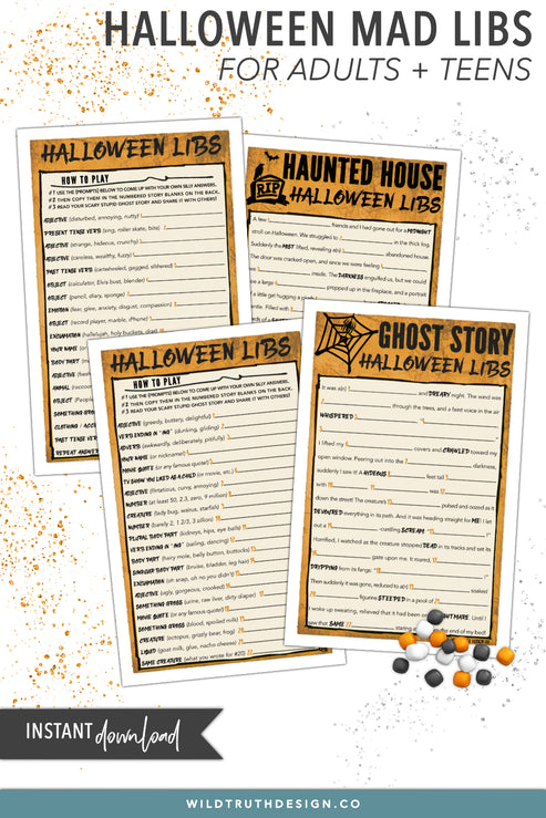 👻 Funny Halloween Mad Libs For Adults & Teens - Haunted House, Ghost ...
