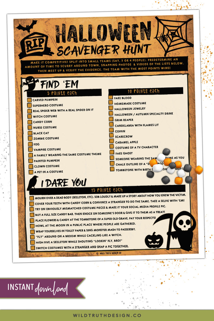 Hilarious Halloween Scavenger Hunt 👻 Adults, Teens, College Students ...